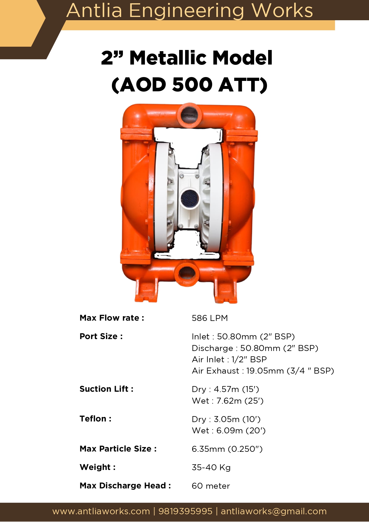 AODD Pump Technical Catalog | Antlia Works