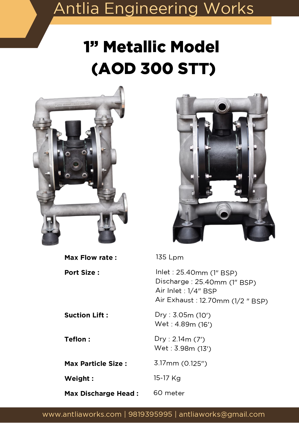 AODD Pump Technical Catalog | Antlia Works